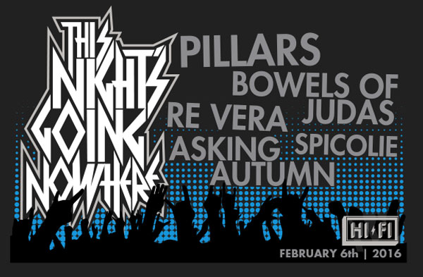 Pillars | Bowels of Judas Gigposter 2016 | Long Live Design Labs